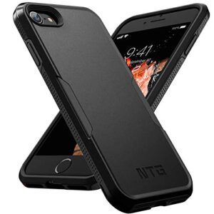 ntg shockproof designed for iphone se 2022 case/iphone se 2020 case, heavy-duty tough rugged lightweight slim protective case for iphone se/8/7-black