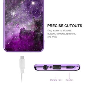 BENTOBEN Compatible with Samsung Galaxy A12 Case, Slim Fit Glow in The Dark Hybrid Hard PC Soft TPU Bumper Drop Protective Girls Women Men Phone Cover for Samsung A12 6.5", Purple Galaxy