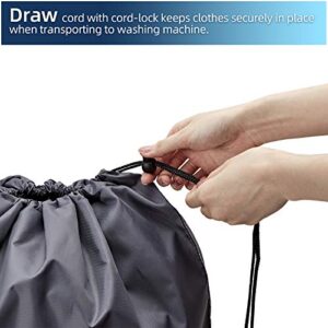 NICOGENA Wash Me Laundry Bag 2 packs, 28x40 inches Rips & Tears Resistant Large Dirty Clothes Storage Bag, Machine Washable, Heavy Duty Laundry Hamper Liner for College Students, Sky Blue&Gray