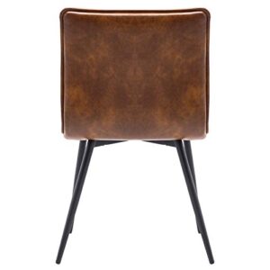 DUHOME PU Leather Dining Chairs Kitchen Chairs Set of 4 Side Chair for Dining Room Living Room Yellowish-Brown