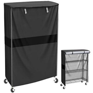 mollyair utility racks cover,shelf cover,wire rack cover storage rack cover used to cover sundries (36x18x72 inch, grey and black)