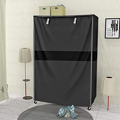 MOLLYAIR Utility Racks Cover,Shelf Cover,Wire Rack Cover Storage Rack Cover Used to Cover Sundries (36x18x72 inch, grey and black)