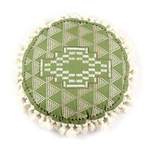 rod's yuma sunset southwest fringe 18" round green pillow