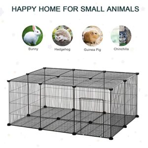 PawHut Pet Playpen Small Animal Cage 22 Panels Portable Metal Wire Yard Fence with Door for Rabbit Chinchilla Hedgehog Guinea Pig