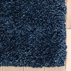 Well Woven Frederik Dark Blue | Thick Nordic Shag | Solid Color Area Rug 5x7 (5'3" x 7'3")