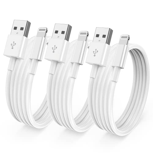 3 Pack [ Apple MFi Certified ] iPhone Charger 6ft, Long Lightning to USB Cable 6 Feet, Fast Apple Charging Cable Cord 6 Foot for iPhone 14 Pro Max/13 Pro Max/12 Mini/11 Pro/11/XS/XR/8/7/6s/iPad,Air