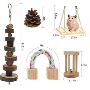 McFeddy Guinea Pigs Rabbits Hamster Chew Toys 10 Pcs of Wooden Small Animal Cage Accessories Organic Apple Wood Activity Toy Exercise wheelTeeth Molars Pet ball Suitable for Mouse Chinchillas Bird etc