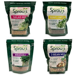 Nature Jims Sprouts Sunflower Seeds - Certified Organic Black Oil Sunflower Sprouts for Soups - Raw Bird Food Seeds - Non-GMO, Chemicals-Free - Easy to Plant, Fast Sprouting Sun Flower Seeds - 8 Oz