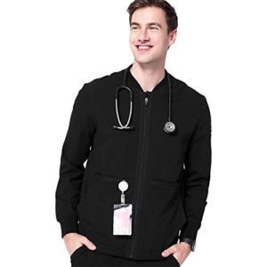 figs zapote scrub jacket for men — black, m