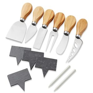 Casafield 12-Piece Set of Cheese Knives -  Stainless Steel with Bamboo Handles