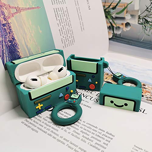 Compatible for Airpod Pro Case Cover 2019 Generation Green Game, Silicone Kawaii Funny Cute Cartoon 3D Design Stylish Boys Girls Kids Teens Women Case for Airpods Pro with Carabiner [Teal Switch]