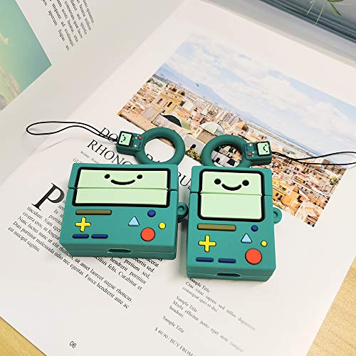 Compatible for Airpod Pro Case Cover 2019 Generation Green Game, Silicone Kawaii Funny Cute Cartoon 3D Design Stylish Boys Girls Kids Teens Women Case for Airpods Pro with Carabiner [Teal Switch]