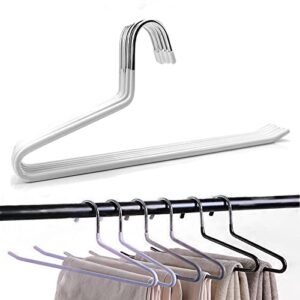 slack/trousers pants hangers - 10 pack - strong and durable anti-rust chrome metal hangers (white)