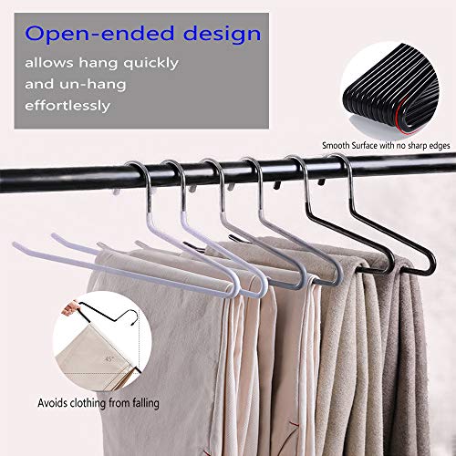 Slack/Trousers Pants Hangers - 10 Pack - Strong and Durable Anti-Rust Chrome Metal Hangers (White)