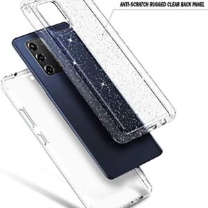 NZND Case for Samsung Galaxy S20 FE 5G with [Built-in Screen Protector], Full-Body Protective Shockproof Rugged Bumper Cover, Impact Resist Durable Phone Case (Crystal Glitter Clear)