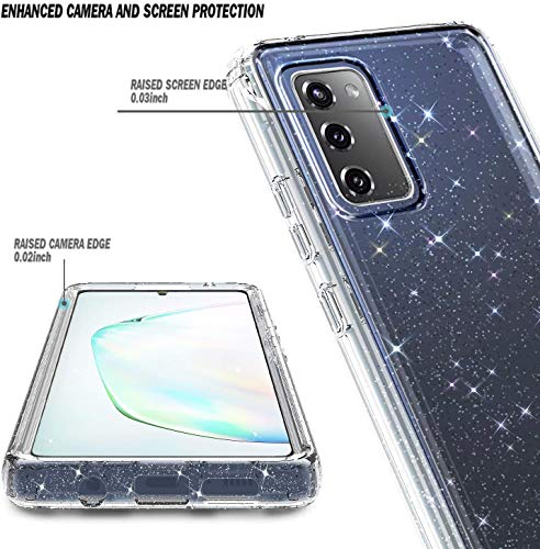 NZND Case for Samsung Galaxy S20 FE 5G with [Built-in Screen Protector], Full-Body Protective Shockproof Rugged Bumper Cover, Impact Resist Durable Phone Case (Crystal Glitter Clear)