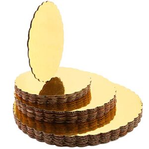 WFPLUS Gold Round Cake Board - Set of 15 Sturdy Cake Boards, 6, 8 and 10 Inch Cake Circle Base, Disposable Pizza Cardboard Circle Tart Decorating Base Stand for Cake Decoration