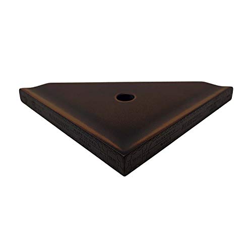 Questech Décor 8 Inch Corner Shower Shelf and 5 Inch Shower Caddy Foot Rest, Geo Flatback Wall Mounted Bathroom Shower Organizer, Oil Rubbed Bronze Finish