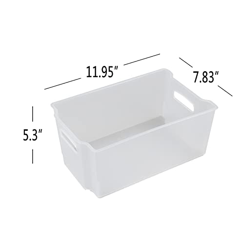 Jandson Kitchen Pantry Storage Bin, 6 Packs, Stackable Freezer Food Storage Box