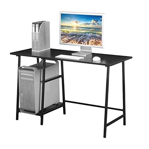 Convenience Concepts Designs2Go Trestle Wood Metal Desk, Black/Black