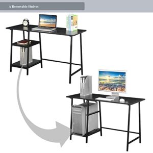 Convenience Concepts Designs2Go Trestle Wood Metal Desk, Black/Black