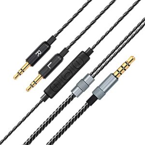 saipomor sol republic v10 audio cable with remote volume and mic for sol republic master tracks hd hd2 sol republic v8 v12 x3 headphones (black)