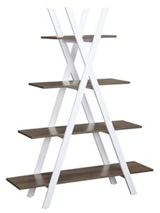 convenience concepts oxford a frame bookshelf, driftwood/white