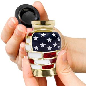 Trupoint Memorials Cremation Urns for Human Ashes - Decorative Urns, Urns for Human Ashes Female & Male, Urns for Ashes Adult Female, Funeral Urns - American Flag Classic, 4 Small Keepsakes