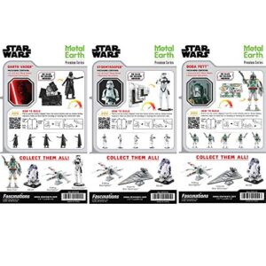 Metal Earth Fascinations Premium Series 3D Metal Model Kits Star Wars Set of 3 - Darth Vader - Stormtrooper - Boba Fett