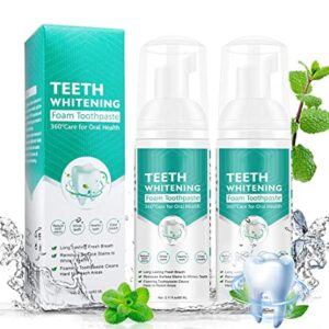 2Pcs Toothpaste Cleansing Foam, 60ml Baking Soda Toothpaste, Intensive Stain Removal Toothpaste, Travel Friendly, Easy to Use, Oral Care-Toothpaste Replacement, Ultra-fine Mousse Foam