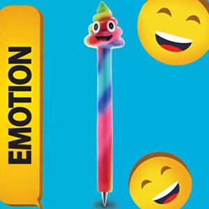 Planet Pens Bundle of Poop Face Emotion & Poop Rainbow Novelty Pens - Unique Kids and Adults Ballpoint Pens Colorful Emotions Writing Instrument For School and Office - 4 Pack