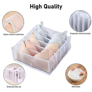 O'woda Underwear Organizer Drawer, 3 Packs Foldable Underwear Drawer Organiser Divider Storage Box Bin for Clothes, Underwear, Bras, Lingerie, Socks, White