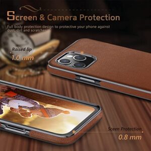 LOHASIC Designed for iPhone 12 Pro Max Case, Luxury Leather Business Premium Classic Cover Non Slip Soft Grip Shockproof Protective Cases Compatible with Apple iPhone 12 Pro Max 5G 6.7 inch - Brown