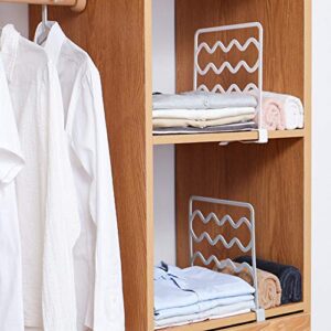 Hooshion Shelf Divider for Wood Closet, 6 Pack Plastic Shelf Dividers, Wood Closets Shelves Organizer and Separator for Kitchen Cabinet, Bookcases, Sweater, Towels and Hats Separators for Wood Shelf