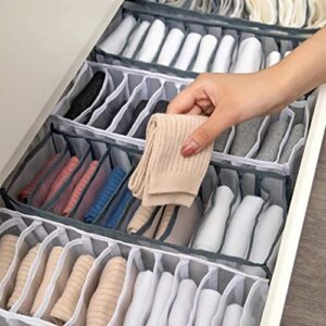 Homthia Underwear Organizer Drawer Nylon Divider Foldable Closet Storage Boxes for Underware,Bra,Socks (1 SET-3 PCS, White)