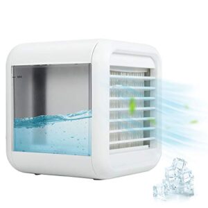 portable air conditioner fan, spray humidification, 3 in 1 air cooler | humidifier | purifier,with 3 speeds 7 colors led light for home office bedroom