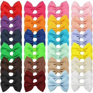 xima 48pcs(24pairs) dog's hair bows clips,small handmade hair accessories bow pet puppy for doggies cat kitten rabbit grooming accessories (mixcolors-48pcs bows hair clip)