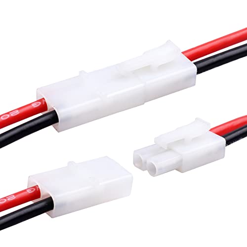 HobbyPark Tamiya Connector to Deans T Plug Adapter Cable for RC Cars Lipo/NiMH Battery Charging ESC Connection (4PCS)