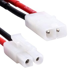 HobbyPark Tamiya Connector to Deans T Plug Adapter Cable for RC Cars Lipo/NiMH Battery Charging ESC Connection (4PCS)