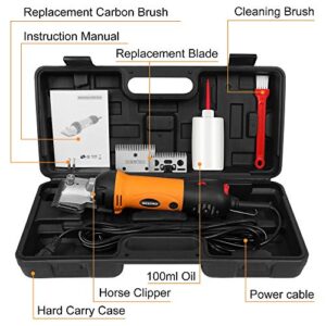 BEETRO Horse Clipper Electric Animal Grooming Kit for Horse Equine Goat Pony Cattle,500W Professional Horse Shears, with an Extra Set of Shearing Blades