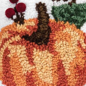 C&F Home 8" x 8" Pumpkin Hooked Petite Decor Decoration Halloween Throw Pillow for Sofa Couch or Bed 8 x 8 Orange