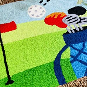 Jellybean Modern Indoor / Outdoor Mat Home Comfort Rugs 20" X 30" Rectangle Hole in One