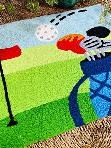 Jellybean Modern Indoor / Outdoor Mat Home Comfort Rugs 20" X 30" Rectangle Hole in One