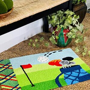 Jellybean Modern Indoor / Outdoor Mat Home Comfort Rugs 20" X 30" Rectangle Hole in One