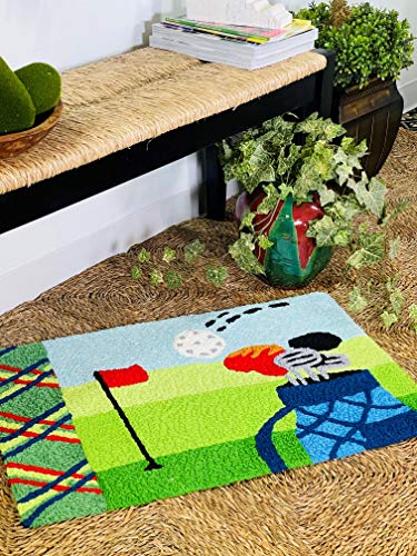 Jellybean Modern Indoor / Outdoor Mat Home Comfort Rugs 20" X 30" Rectangle Hole in One