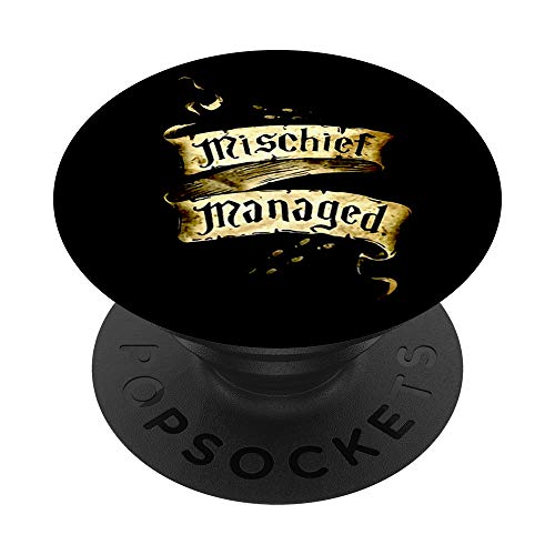 Mischief Managed Footprints Black Sash Ribbon PopSockets Grip and Stand for Phones and Tablets