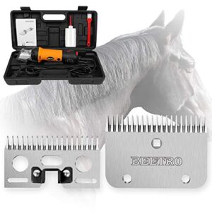 BEETRO 19 and 21 Teeth Horse Shears Replacement Blades, Professional Stainless Steel Clipper Blades for Horse Equine Goat Pony Cattle