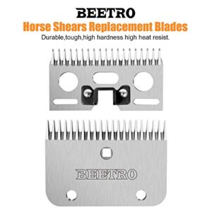 BEETRO 19 and 21 Teeth Horse Shears Replacement Blades, Professional Stainless Steel Clipper Blades for Horse Equine Goat Pony Cattle