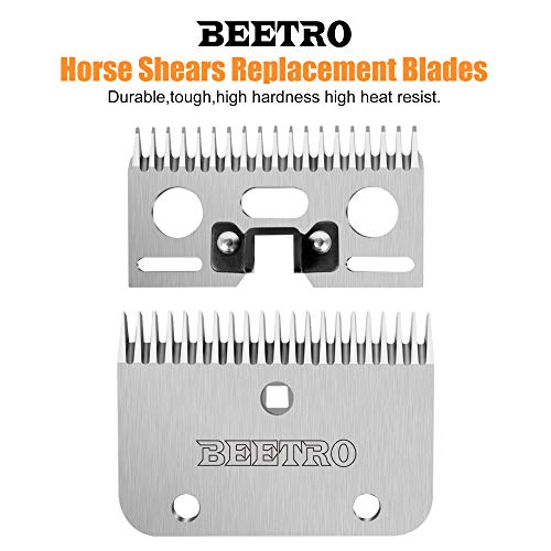 BEETRO 19 and 21 Teeth Horse Shears Replacement Blades, Professional Stainless Steel Clipper Blades for Horse Equine Goat Pony Cattle