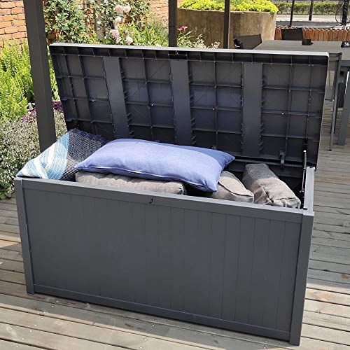 OVASTLKUY Outdoor Storage Container Deck Box-Organization and Storage for Patio Furniture, Outdoor Cushions, Garden Tools and Pool Toys (C006)